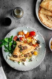 Savory Crepes with Mushrooms and Scallions • Sandra's Easy Cooking