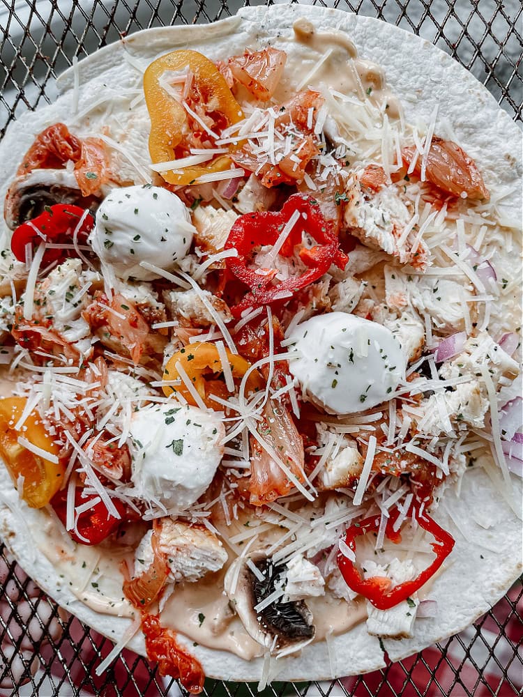 Chicken and Kimchi Pizza