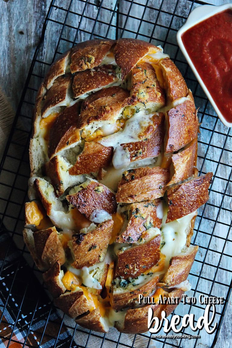 Pull Apart Two Cheese Bread - Sandra's Easy Cooking
