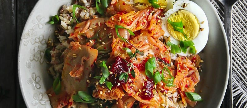 Multi Grain Medley Bowl with Kimchi - Sandra's Easy Cooking