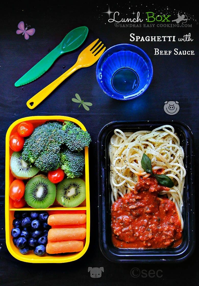 Lunch Box: Spaghetti with Beef Sauce • Sandra's Easy Cooking