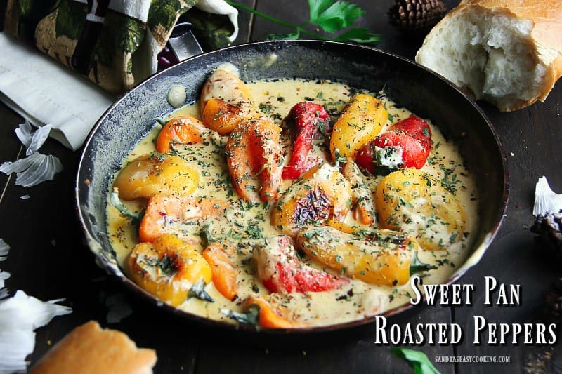 Pan-Roasted Peppers with Garlic Infused Sauce - Sandra's Easy Cooking