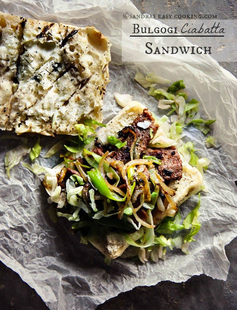 Bulgogi Ciabatta Sandwich - Sandra's Easy Cooking Sandwiches