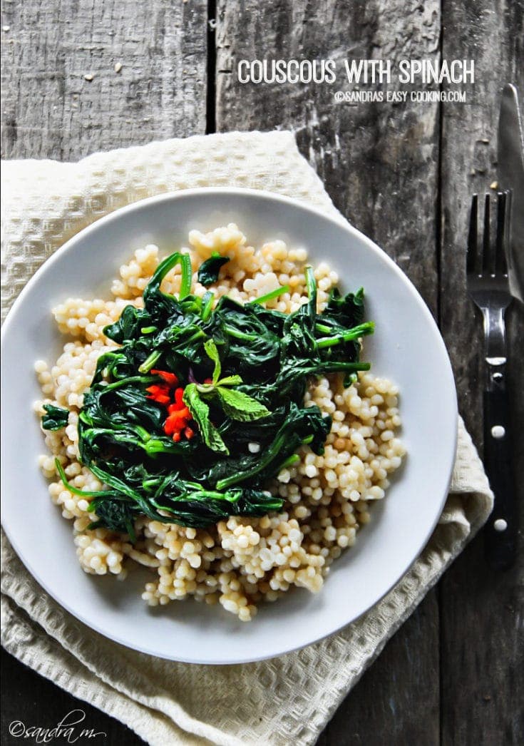 Couscous with Spinach - Sandra's Easy Cooking
