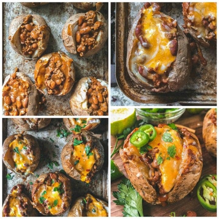 Beef Chili Baked Potatoes - Sandra's Easy Cooking