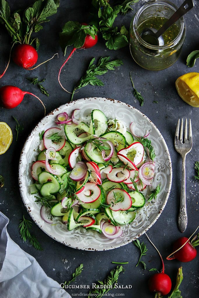 Cucumber Radish Salad - Sandra's Easy Cooking salad recipes