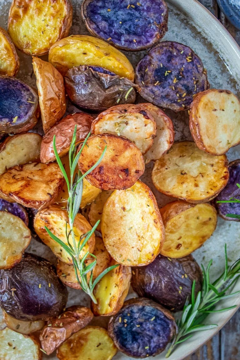 Air Fryer Rainbow Potatoes with Rosemary - Sandra's Easy Cooking