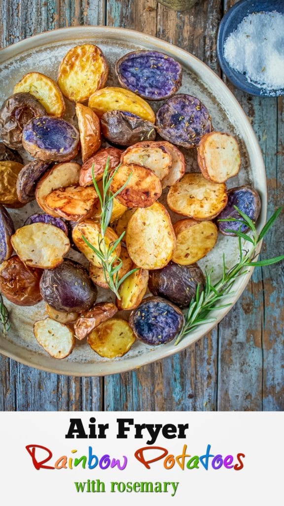Air Fryer Rainbow Potatoes with Rosemary - Sandra's Easy Cooking