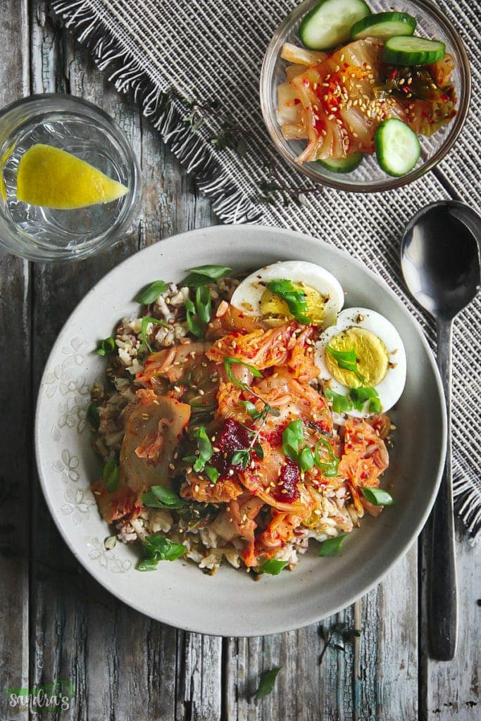 Multi Grain Medley Bowl with Kimchi - Sandra's Easy Cooking