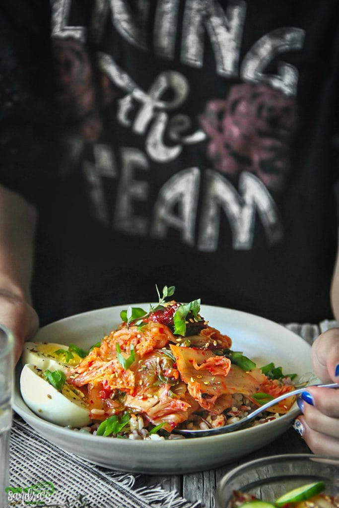 Multi Grain Medley Bowl with Kimchi - Sandra's Easy Cooking