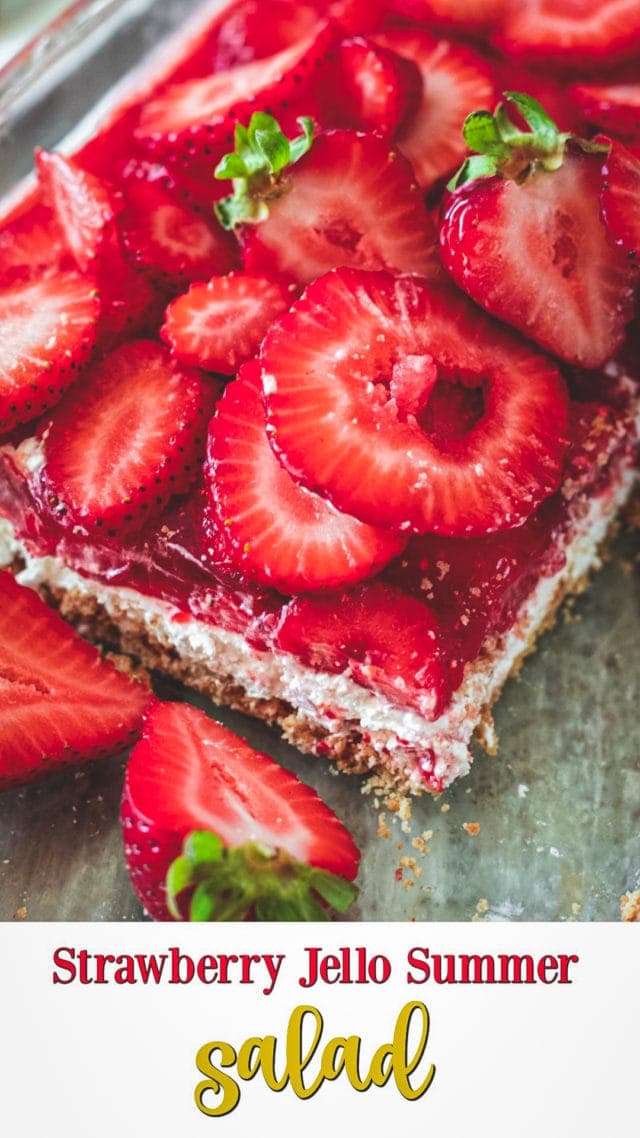 Strawberry Jello Summer Salad - Sandra's Easy Cooking