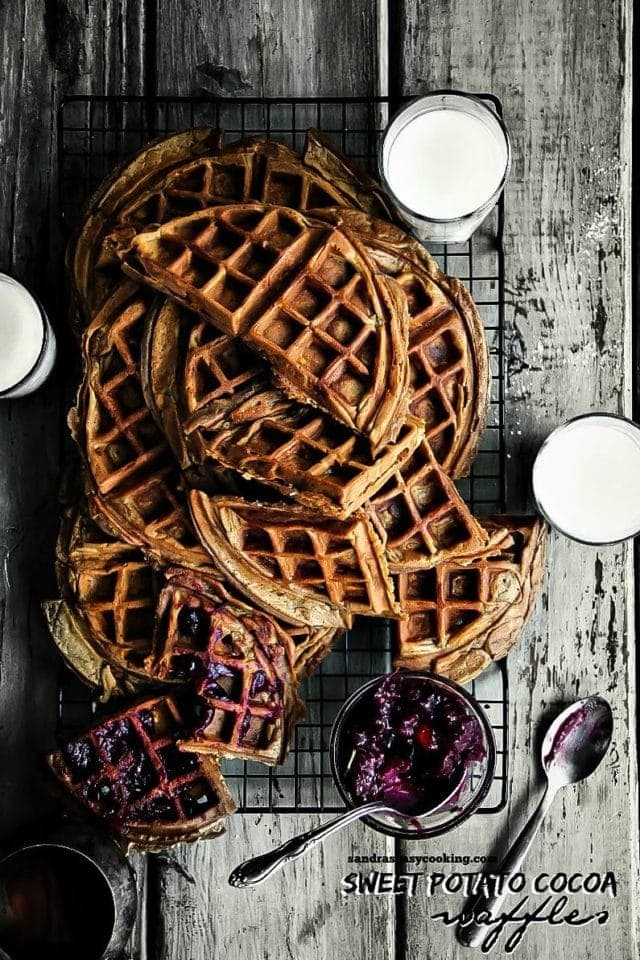Sweet Potato-Cocoa Waffles • Sandra's Easy Cooking