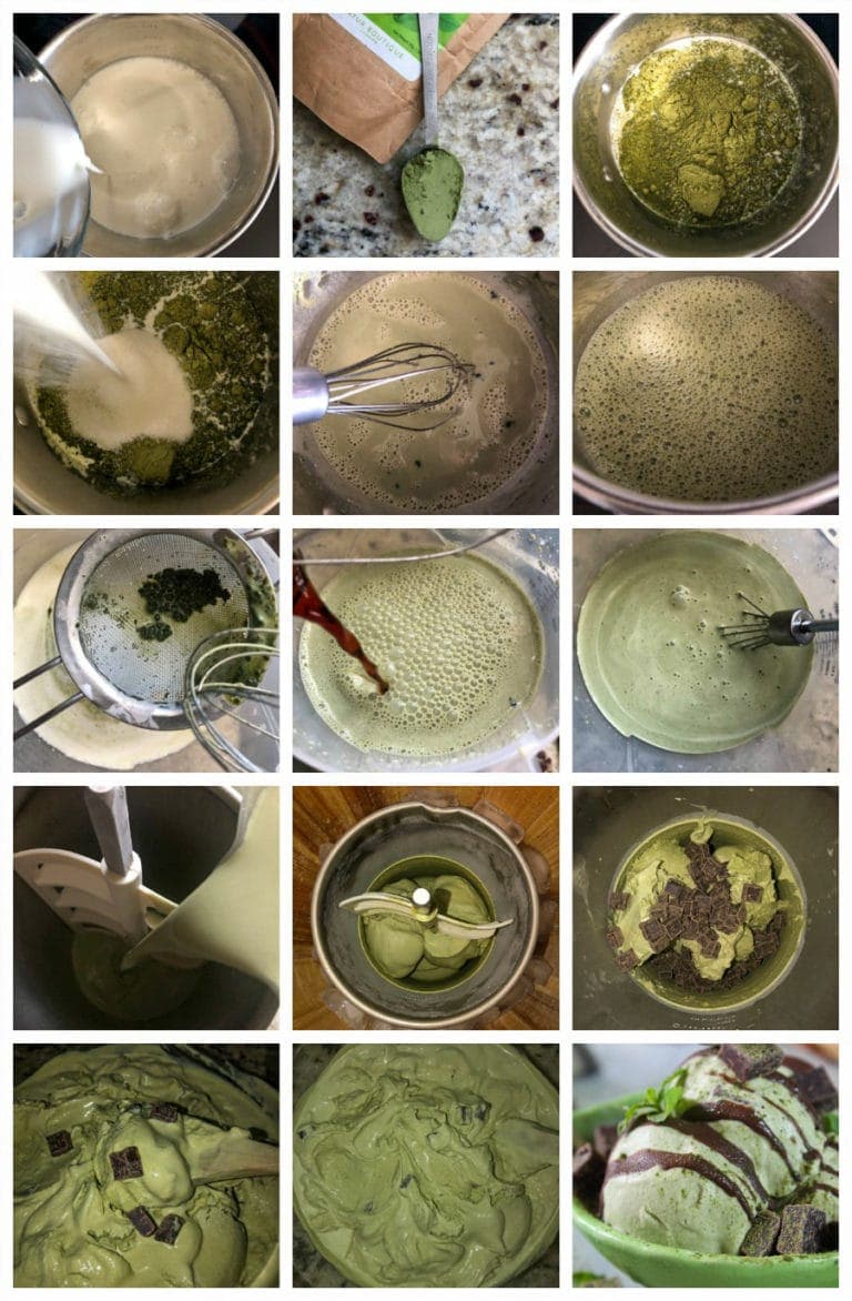 Matcha Ice Cream with Dark Chocolate • Sandra's Easy Cooking