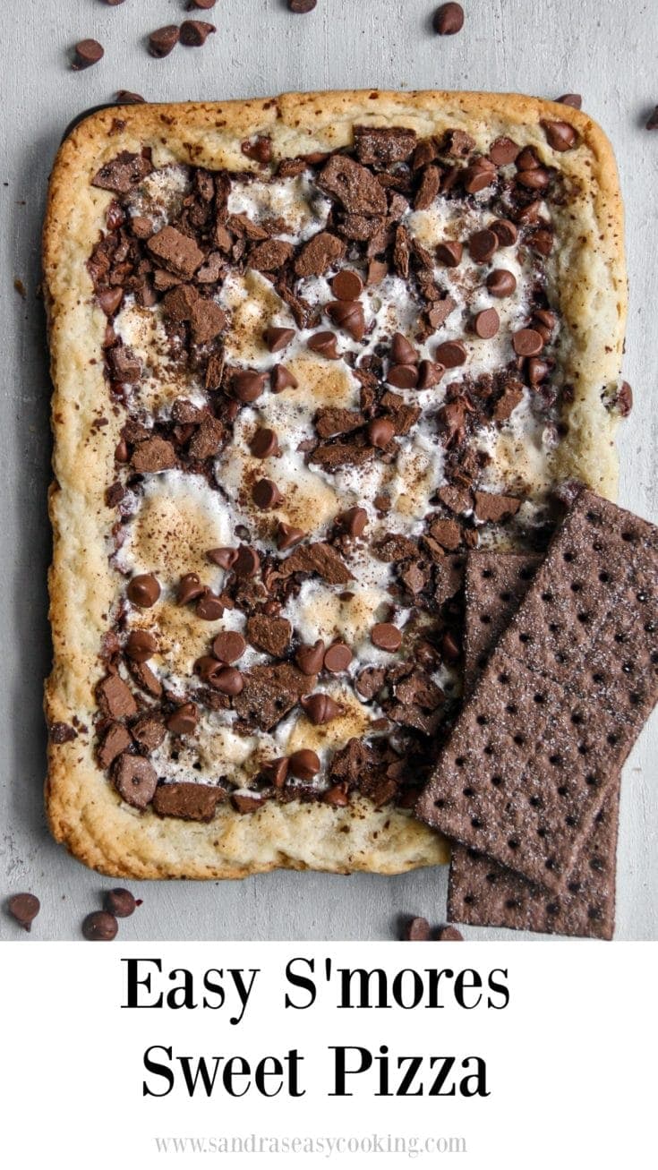 Easy S'mores Sweet Pizza - Sandra's Easy Cooking Dessert Recipes