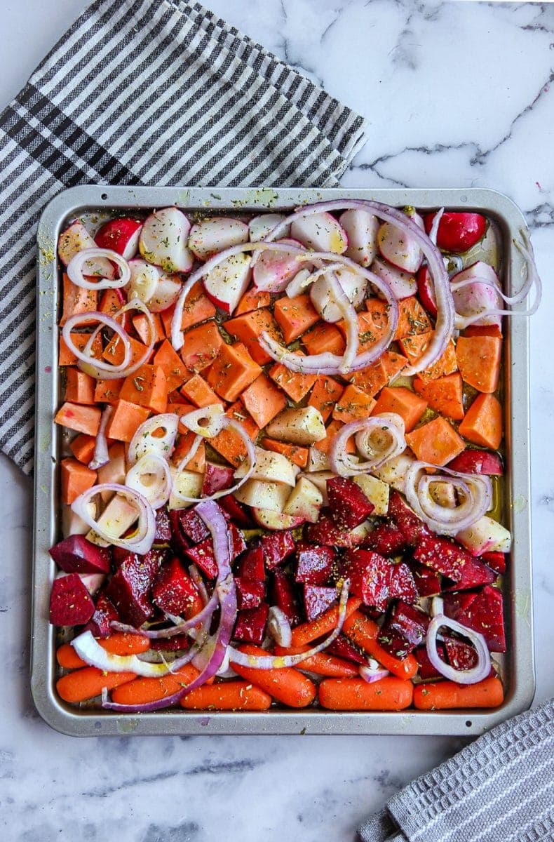 Root Vegetable Sheet Pan • Sandra's Easy Cooking Meatless Meals