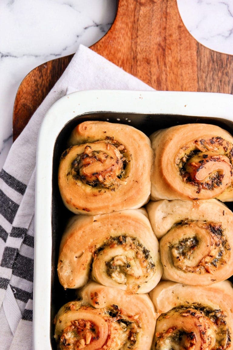 Basil Pesto and Cheese Rolls - Sandra's Easy Cooking Bread and Rolls