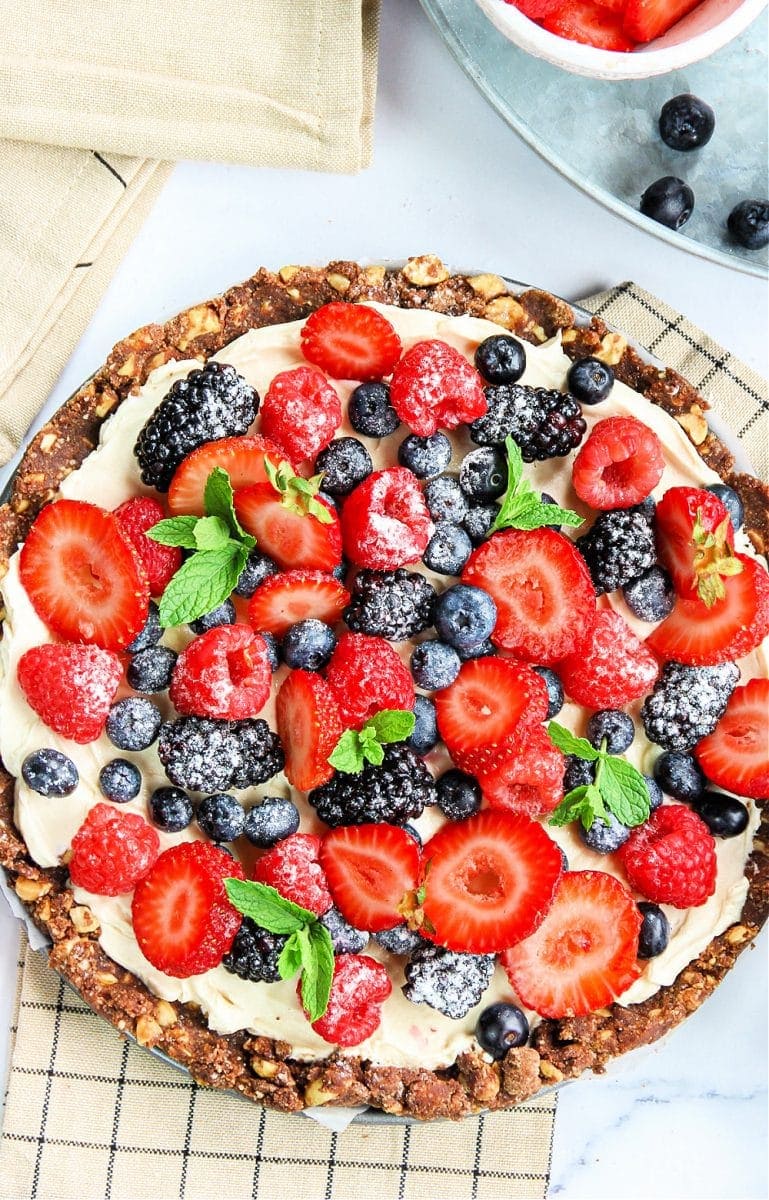 No Bake Sweet Fruit Pizza - Sandra's Easy Cooking Sweet Recipes