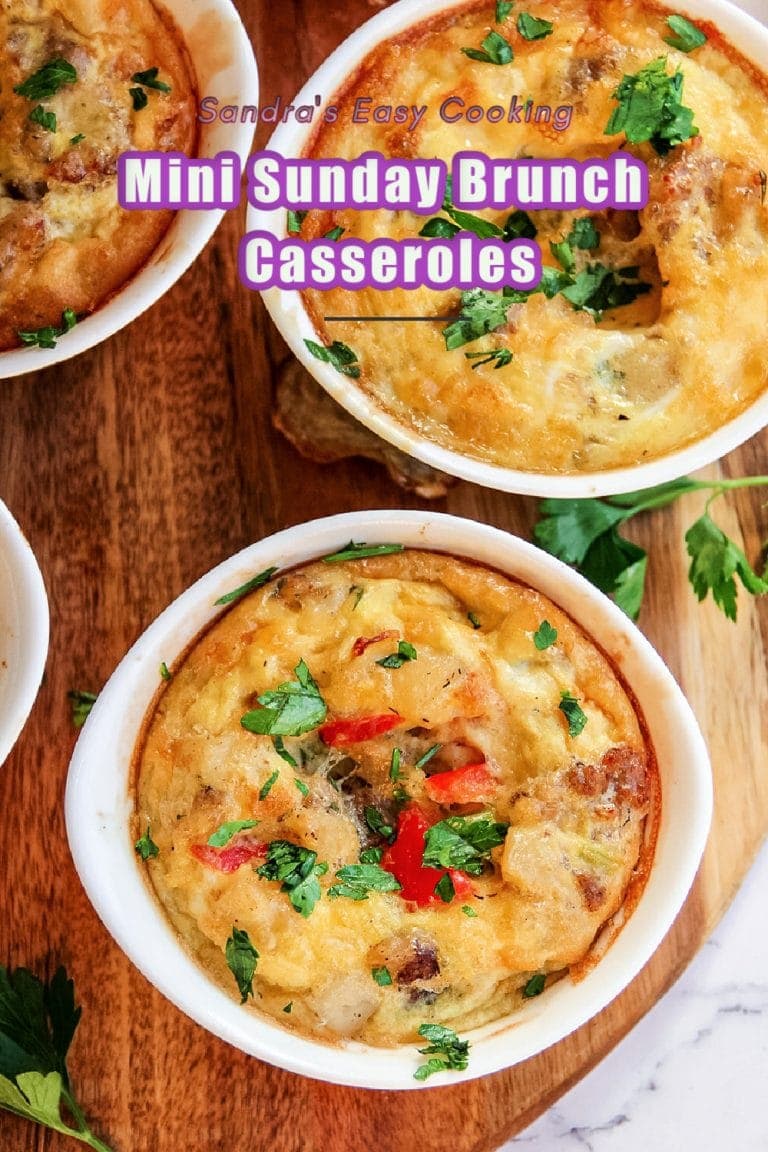 Mini Sunday Brunch Casseroles - Sandra's Easy Cooking Breakfast Ideas