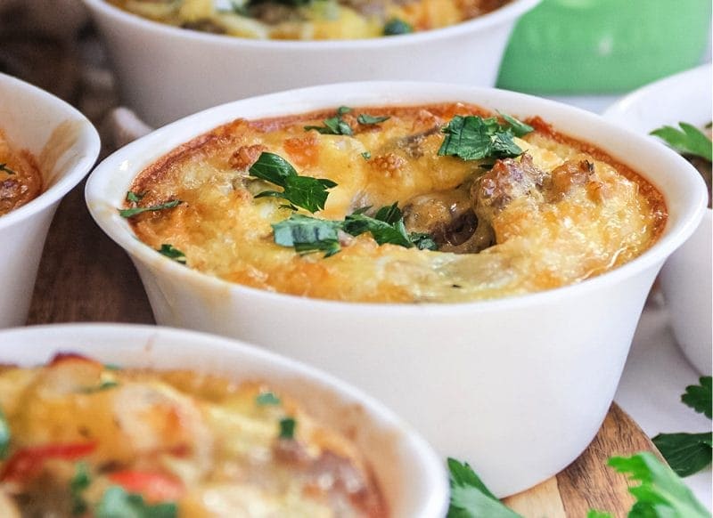Mini Sunday Brunch Casseroles - Sandra's Easy Cooking Breakfast Ideas