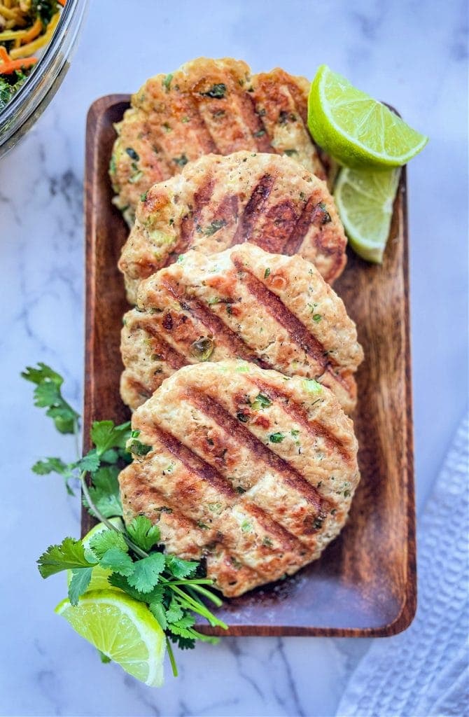 Chicken Burges with Spicy Peanut Butter Slaw - Sandra's Easy Cooking