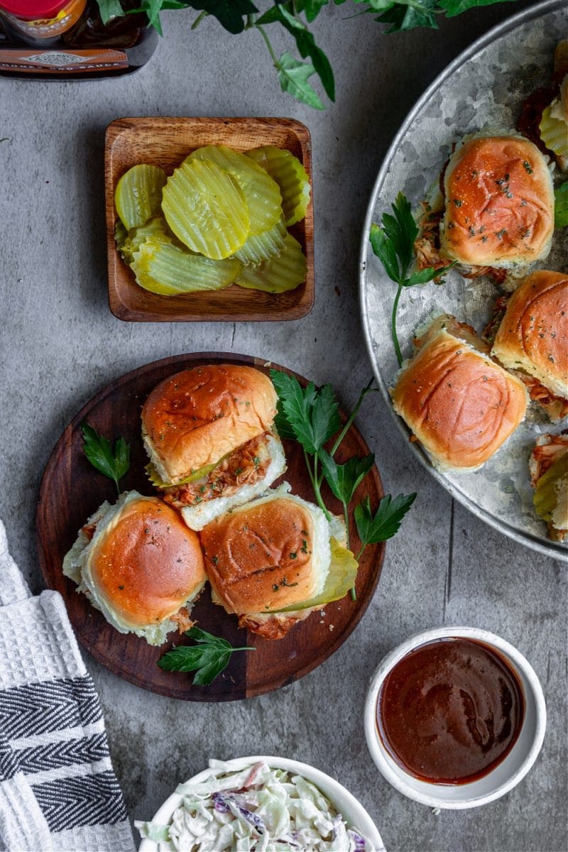 Pull Apart BBQ Chicken Sliders - Sandra's Easy Cooking Sandwiches