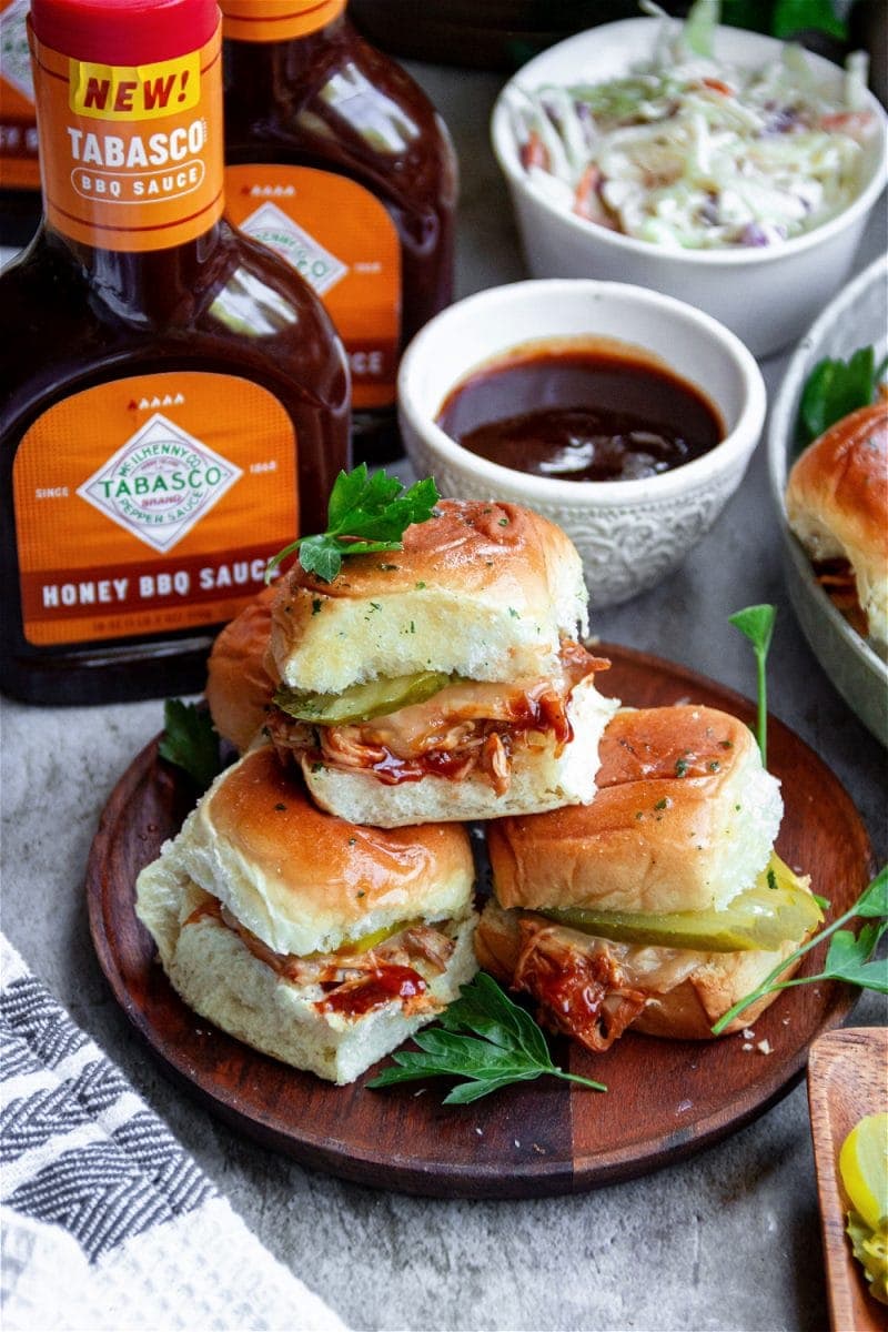 Pull Apart BBQ Chicken Sliders - Sandra's Easy Cooking Sandwiches