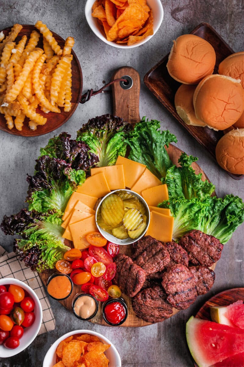 Build Your Own Burger Board - Sandra's Easy Cooking