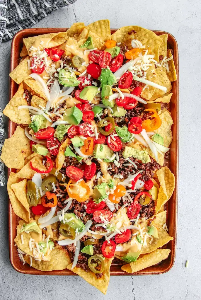 Loaded Sheet Pan Nachos - Sandra's Easy Cooking