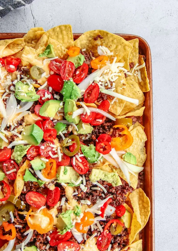 Loaded Sheet Pan Nachos - Sandra's Easy Cooking