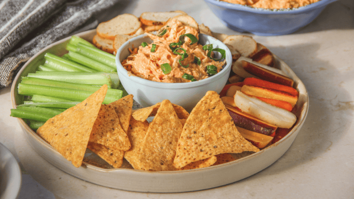 No Bake Buffalo Chicken Dip - Sandra's Easy Cooking Party Dip Recipes