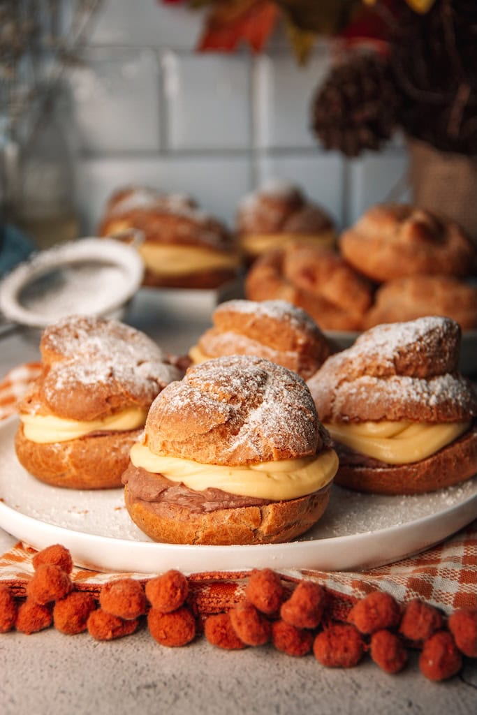 Pumpkin Choux Pastry with Chocolate and Vanilla - Sandra's Easy Cooking ...